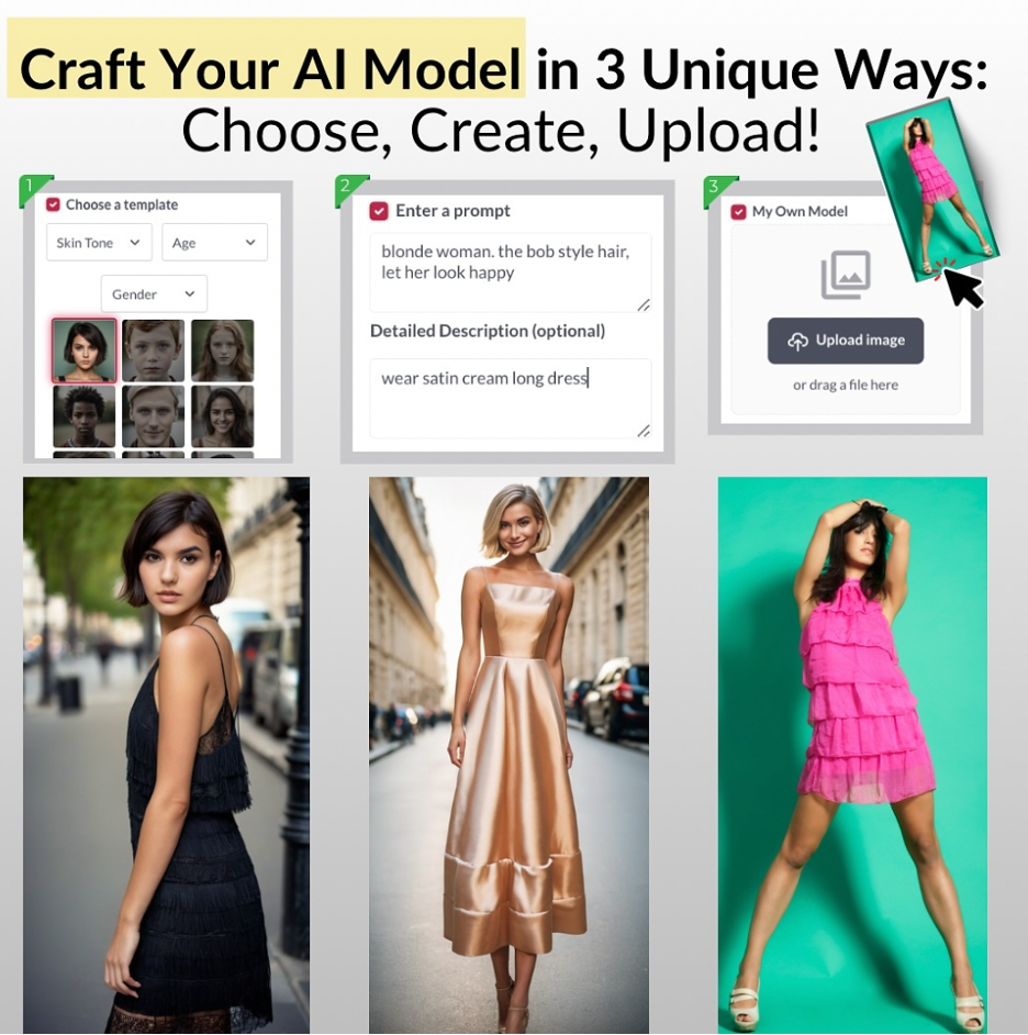 Create Your AI Model in 3 Unique Ways: Choose, Create, Upload! - hippist AI